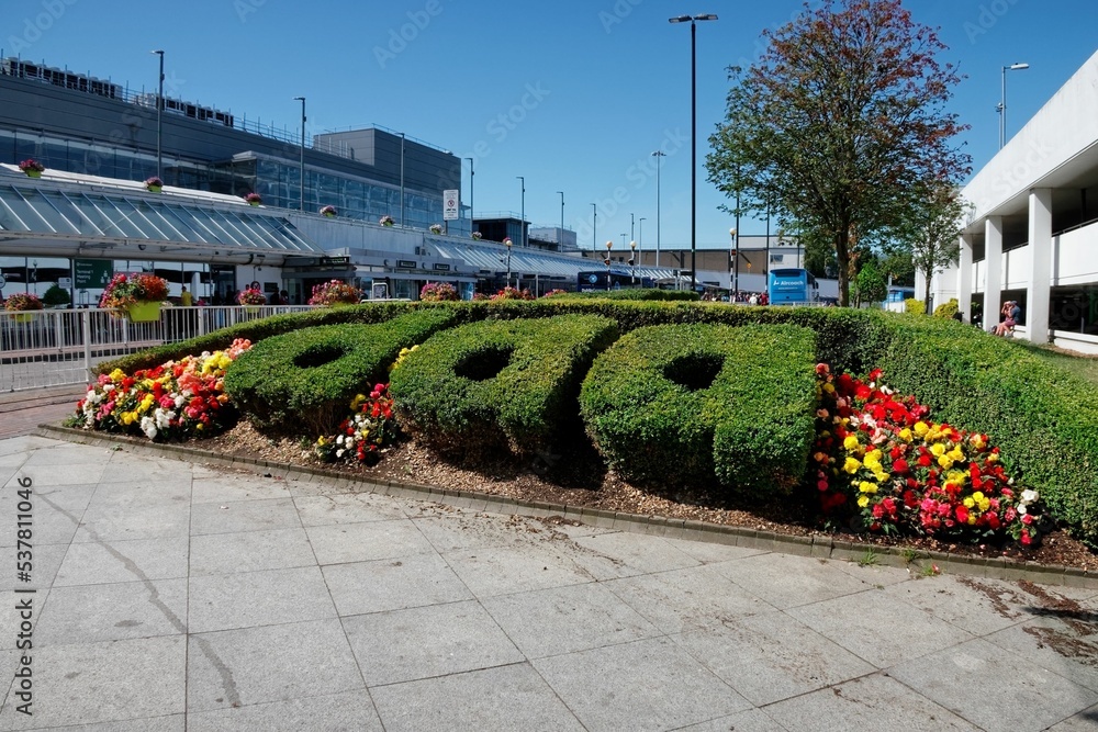 The daa letters cut in hedge used as the logo of Dublin Airport ...