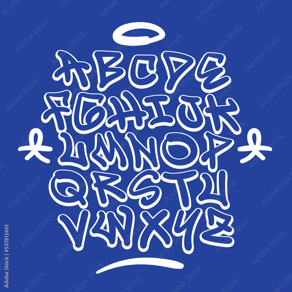 Hand drawing graffiti alphabet with street style Stock Vector | Adobe Stock
