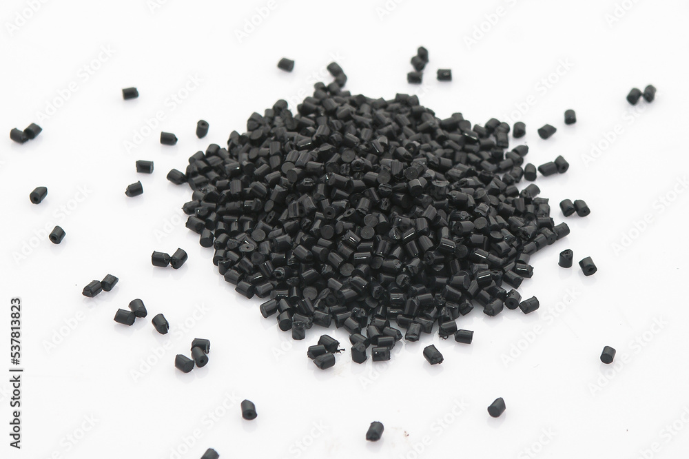 EPDM rubber granules .Black Colored Rubber Granules on white background ...