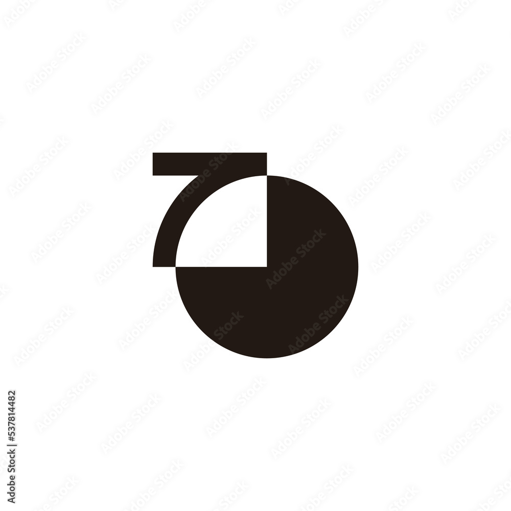 Number 7, clock geometric symbol simple logo vector Stock Vector ...