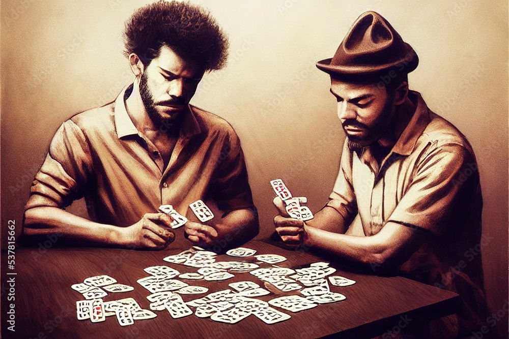 Fantasy illustration of two prisoners playing card game inside of ...