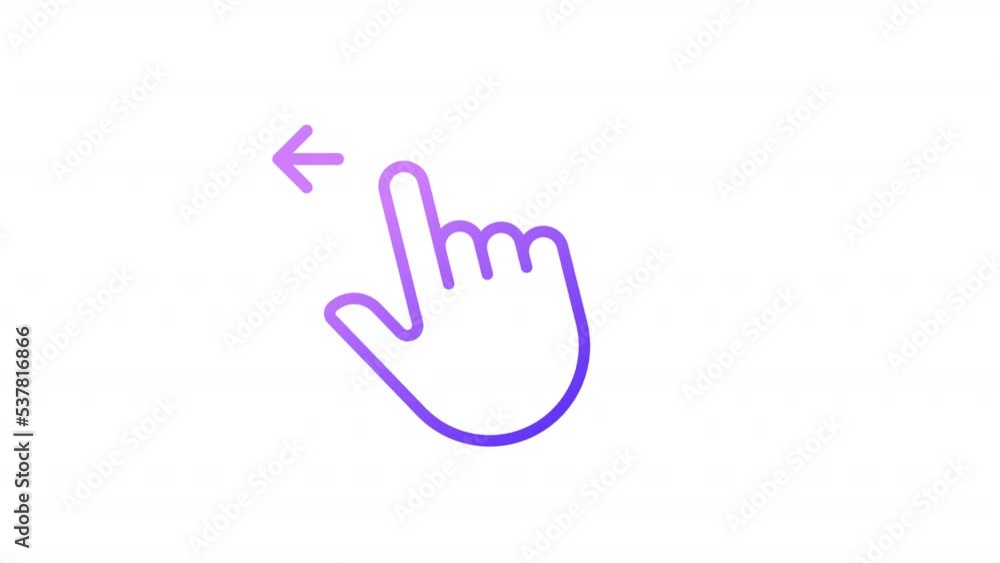 Animated move to left gradient icon. Digital device interaction ...