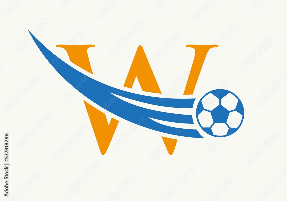 Letter W Soccer Football Logo. Soccer Club Symbol Concept Of Football ...