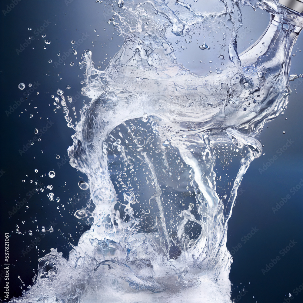 Water splash, exploding up. symbol of purity and nature. Render Stock ...