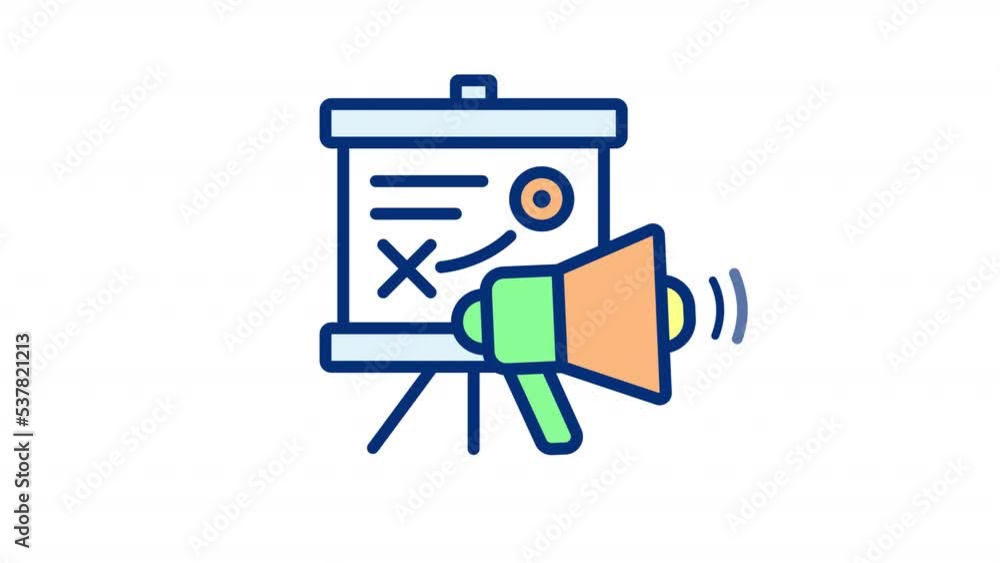 Animated promo tactic RGB color icon. Business approach. Advertising ...