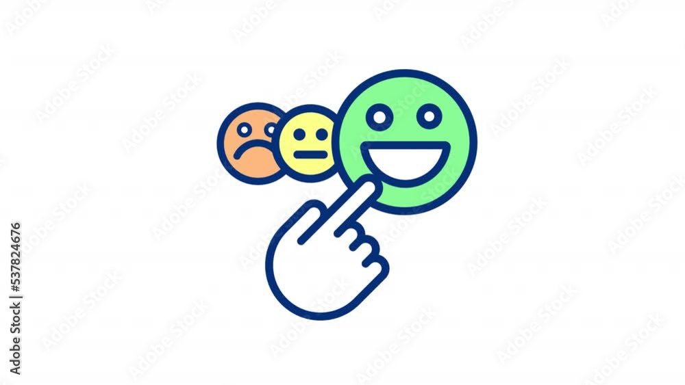 Animated contentment RGB color icon. Positive feedback. Satisfied ...