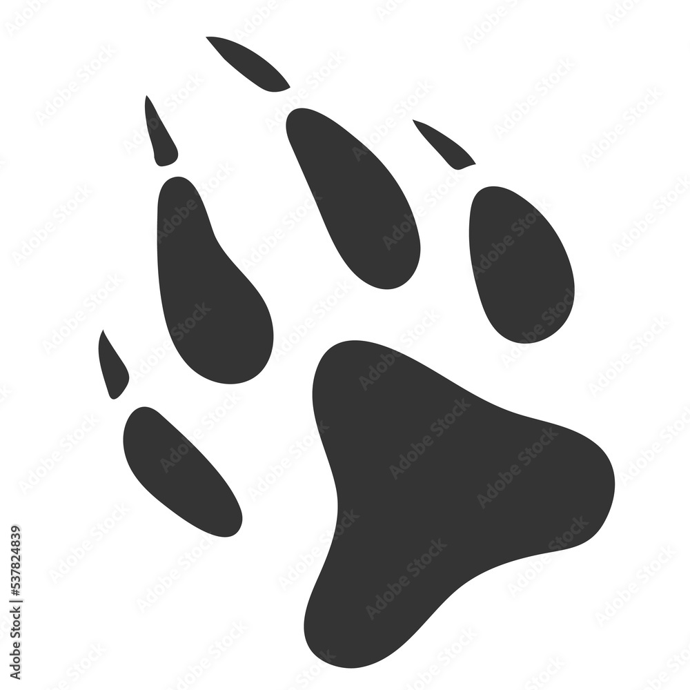 Black wolf paw print icon Stock Illustration | Adobe Stock