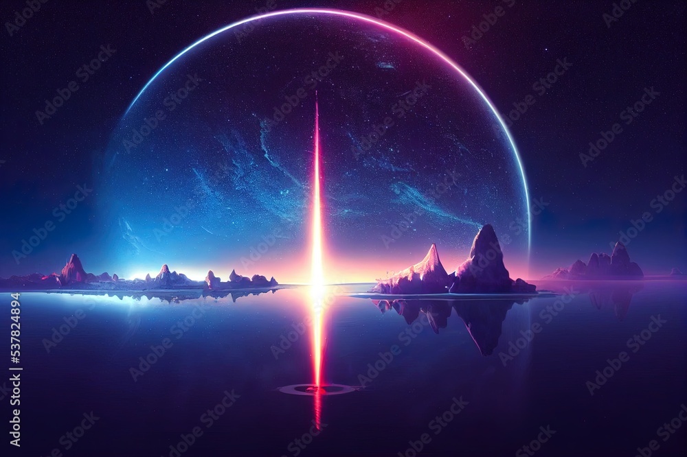 Neon Planets That Are Blue