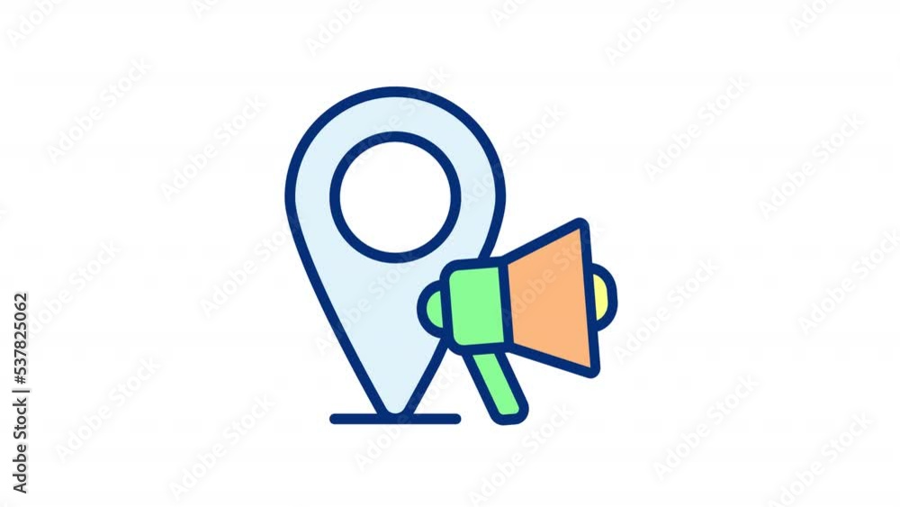 Animated local promo RGB color icon. Business strategy. Advertising ...
