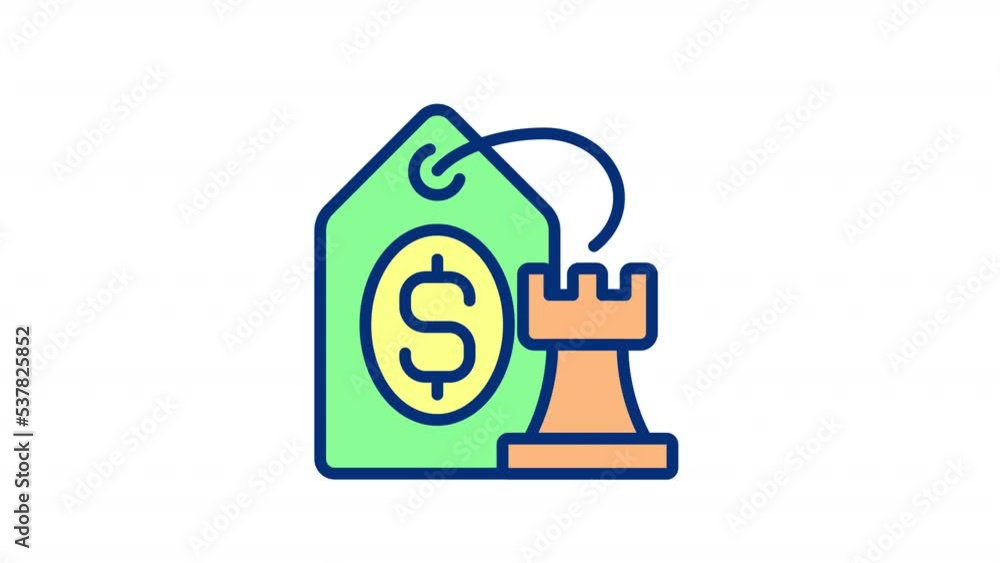 Animated pricing RGB color icon. Commercial strategy. Cost of products ...