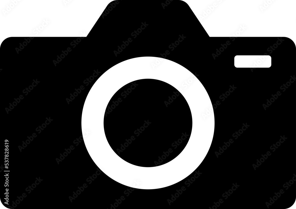 simple camera silhouette icon (black and white) Stock Vector | Adobe Stock