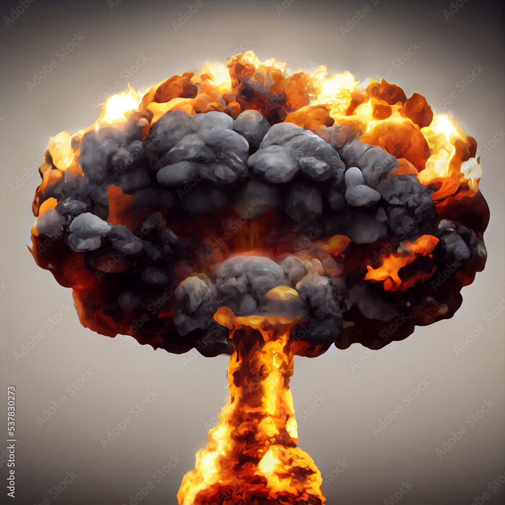 Atomic bomb. Explosion, world war. Apocalypse, Armageddon. Nuclear bomb, hydrogen bomb. Stock ...