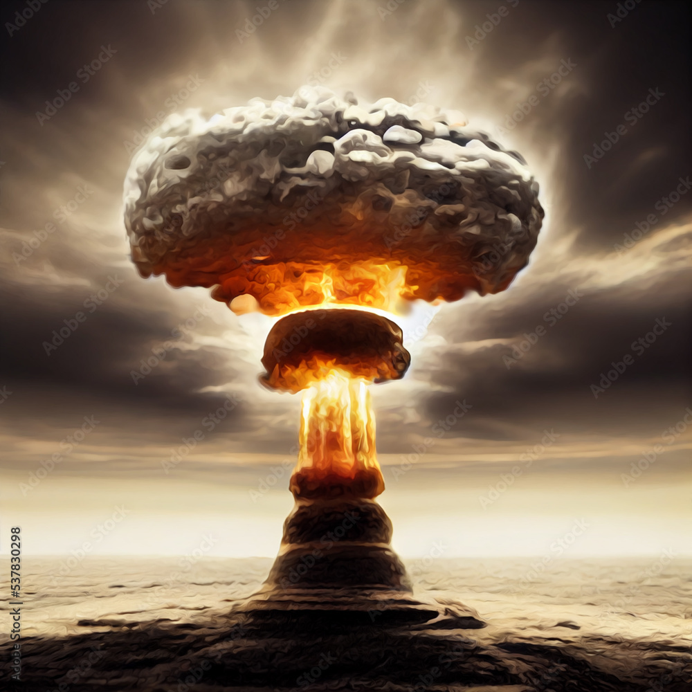 Atomic bomb. Explosion, world war. Apocalypse, Armageddon. Nuclear bomb, hydrogen bomb. Stock ...