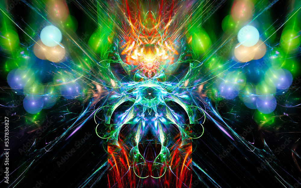 abstract illustration of a computer generated fantastic flower of ...