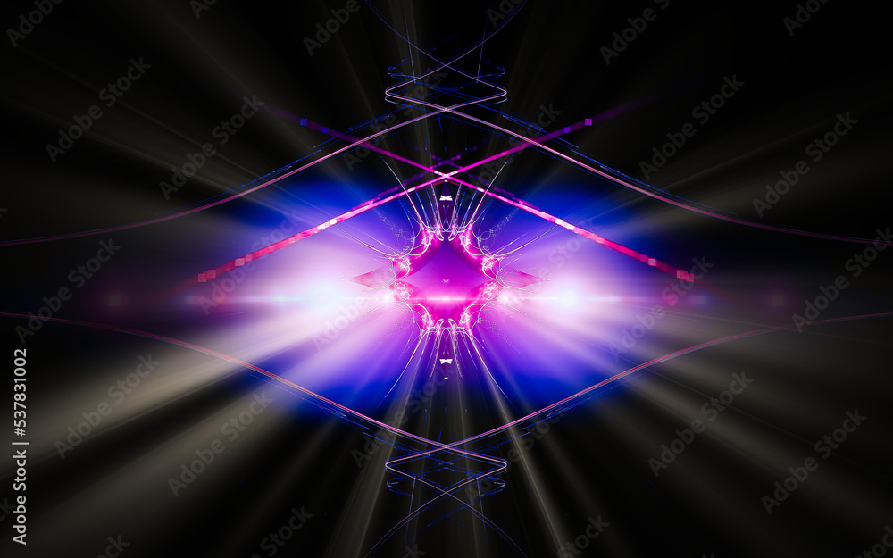 abstract illustration of a computer generated fantastic star in various ...