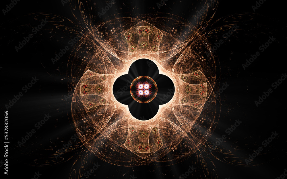 abstract illustration of a computer generated fantastic flower of ...