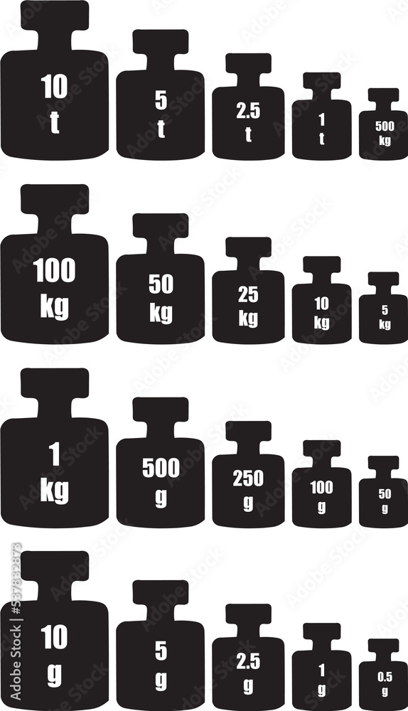 Weights with mass designation icon PNG transparent background Stock ...
