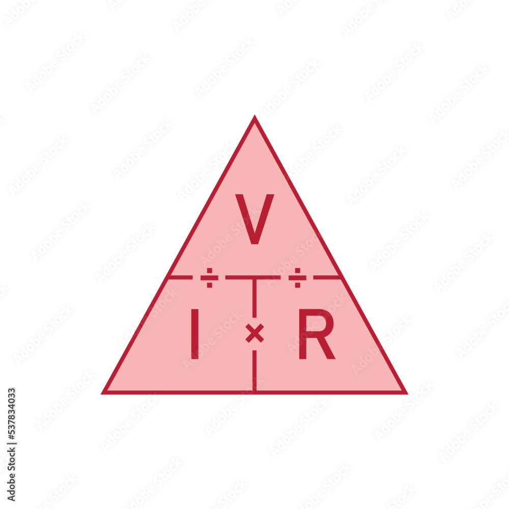 Ohm's law triangle. Voltage, current and resistance formula. Stock ...