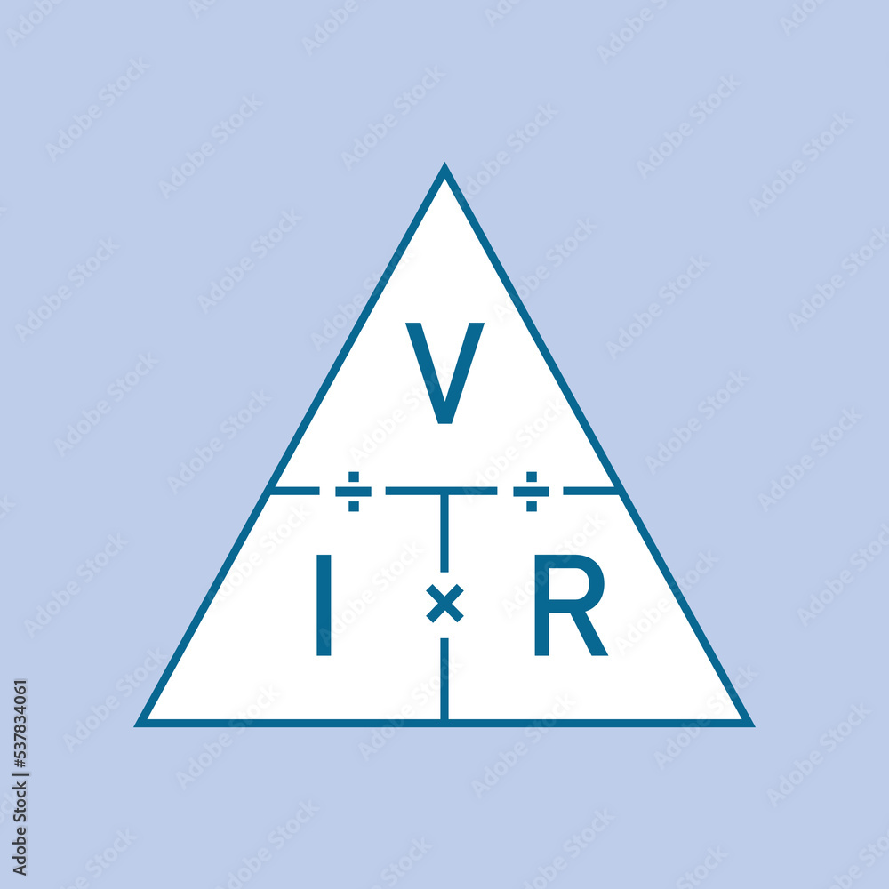 Ohm's law triangle. Voltage, current and resistance formula. Stock ...