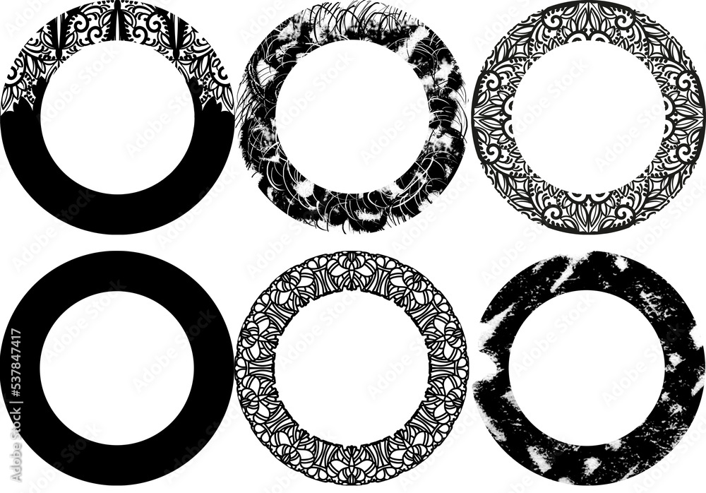 Round black sublimation frames for lettering and print. Round ...