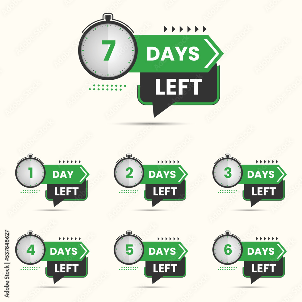 number of days left banner design with countdown timer Stock Vector ...