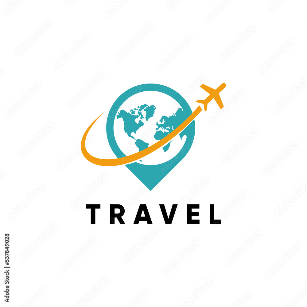 travel holiday air plane fly logo design Stock Vector | Adobe Stock
