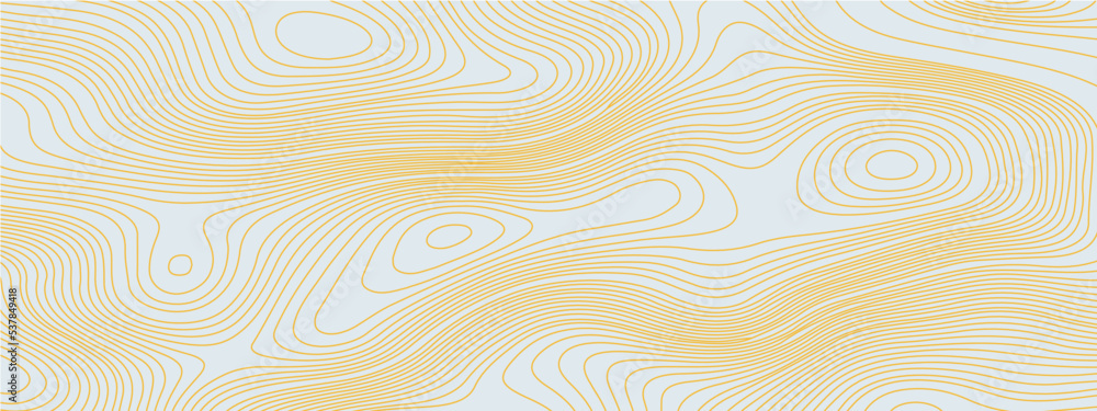 Yellow and white wavy abstract topographic map contour, lines Pattern ...