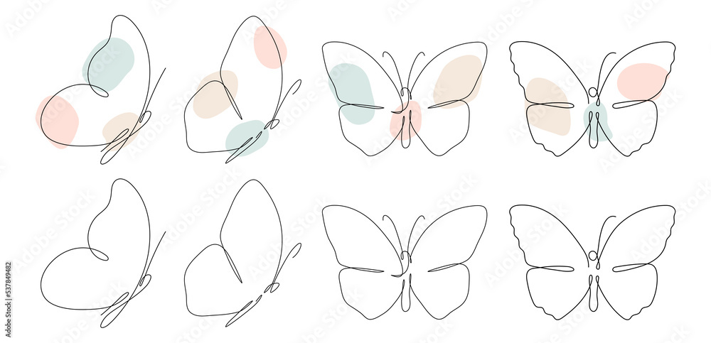 Butterfly continuous one line drawing set. Stock Vector | Adobe Stock Butterfly continuous one line drawing set. Stock Vector | Adobe Stock