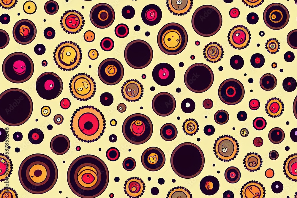Space trippy 60s style psychedelic geometry seamless pattern art.2d ...