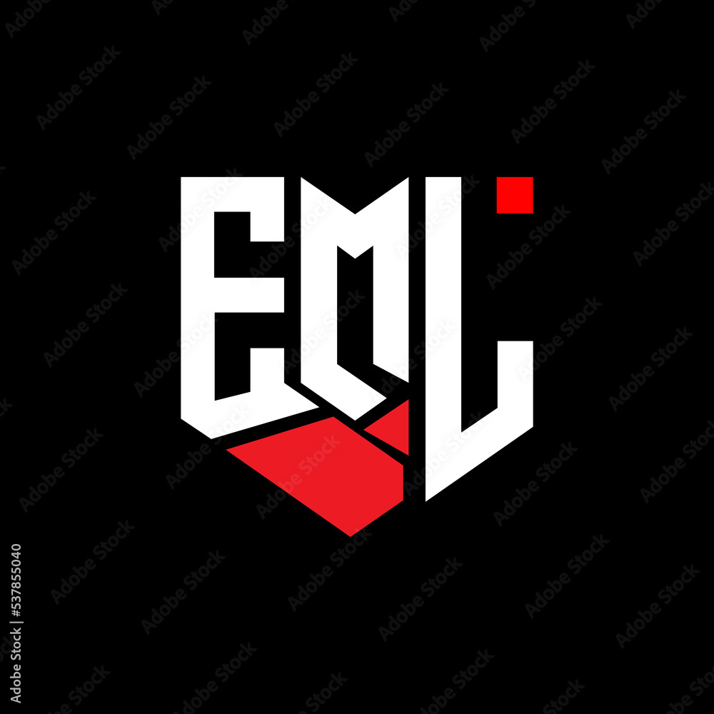 EML letter luxury logo design on black background. EML creative ...