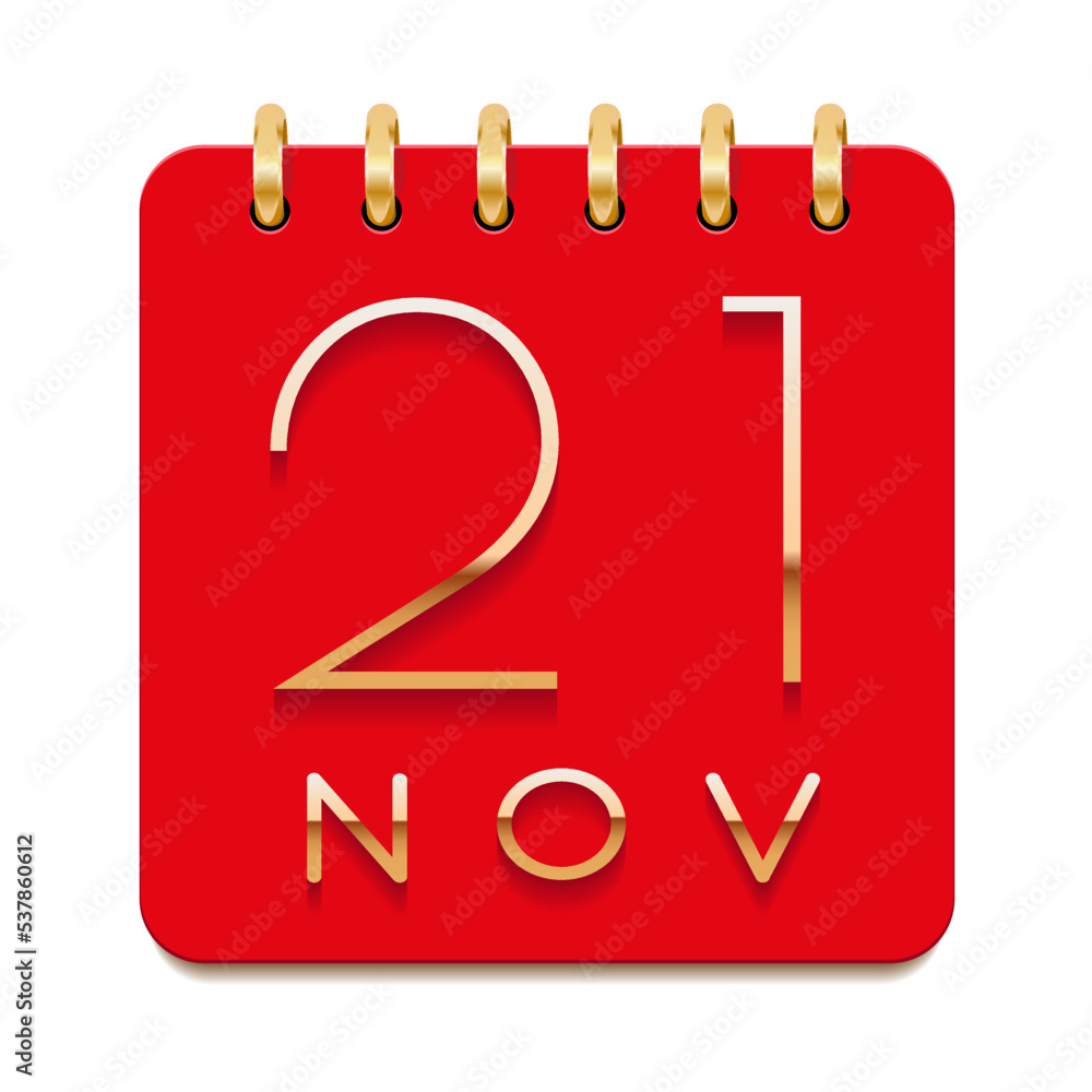 21 day of the month. November. Luxury calendar daily icon. Date day ...