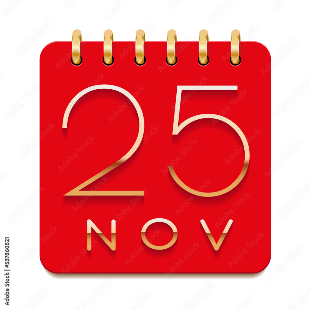 25 day of the month. November. Luxury calendar daily icon. Date day ...