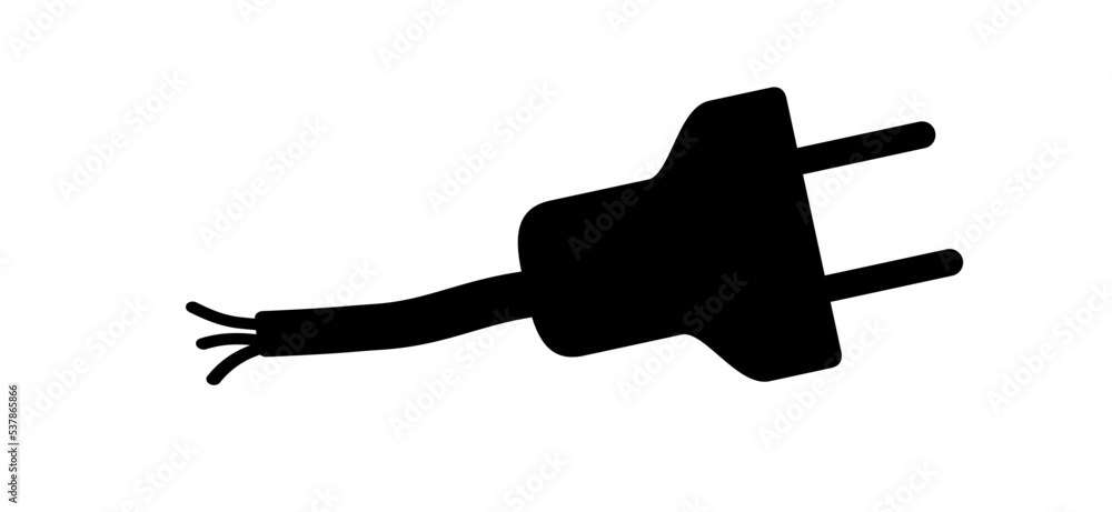 Voltage, short circuit pictogram Cartoon electric plug. socket ...
