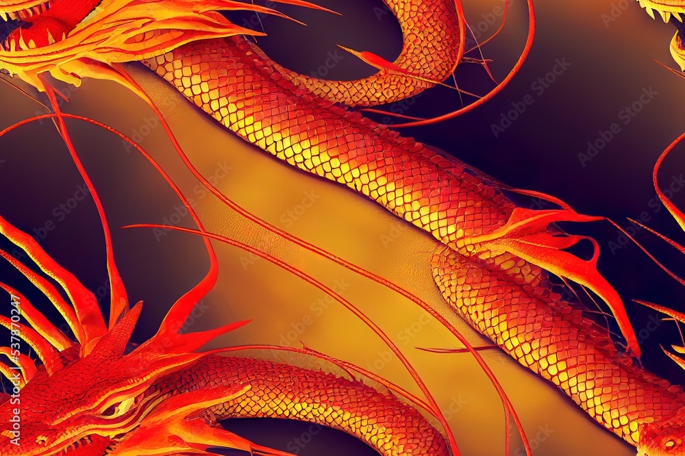 red and gold dragon reptile fish snake skales pattern backround. dragon ...