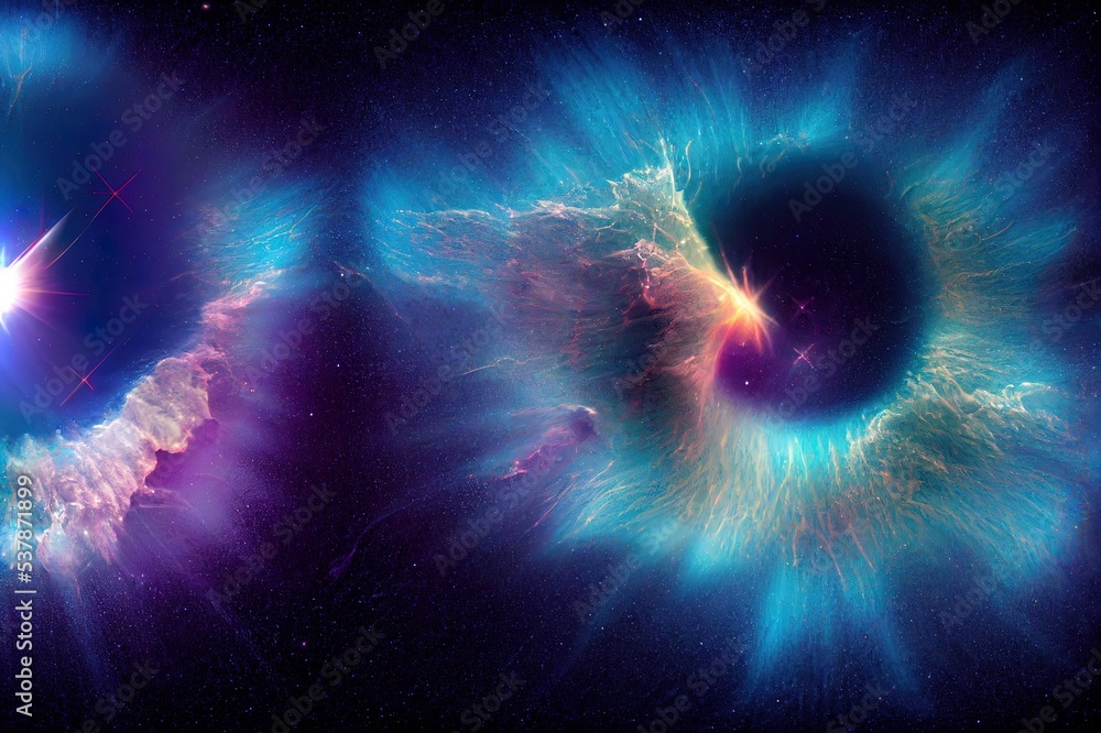 space background with nebula and stars, equirectangular projection ...