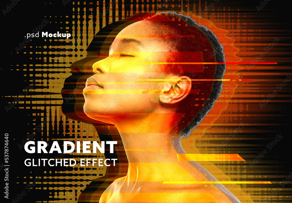 Gradient Glitch Photo Effect Stock Template | Adobe Stock