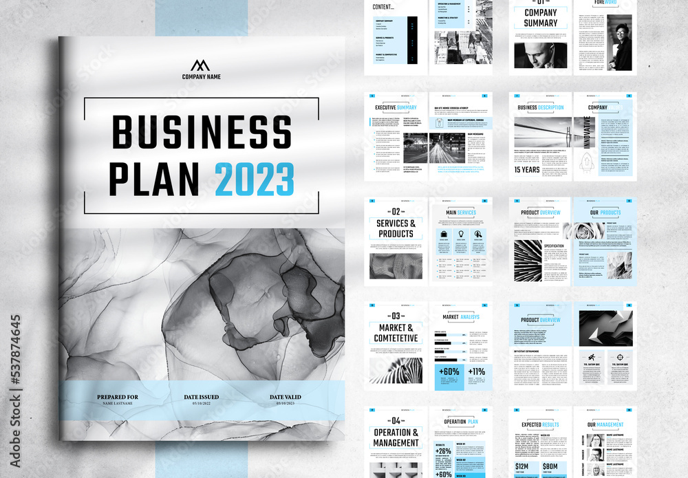 Business Plan Layout Stock Template | Adobe Stock