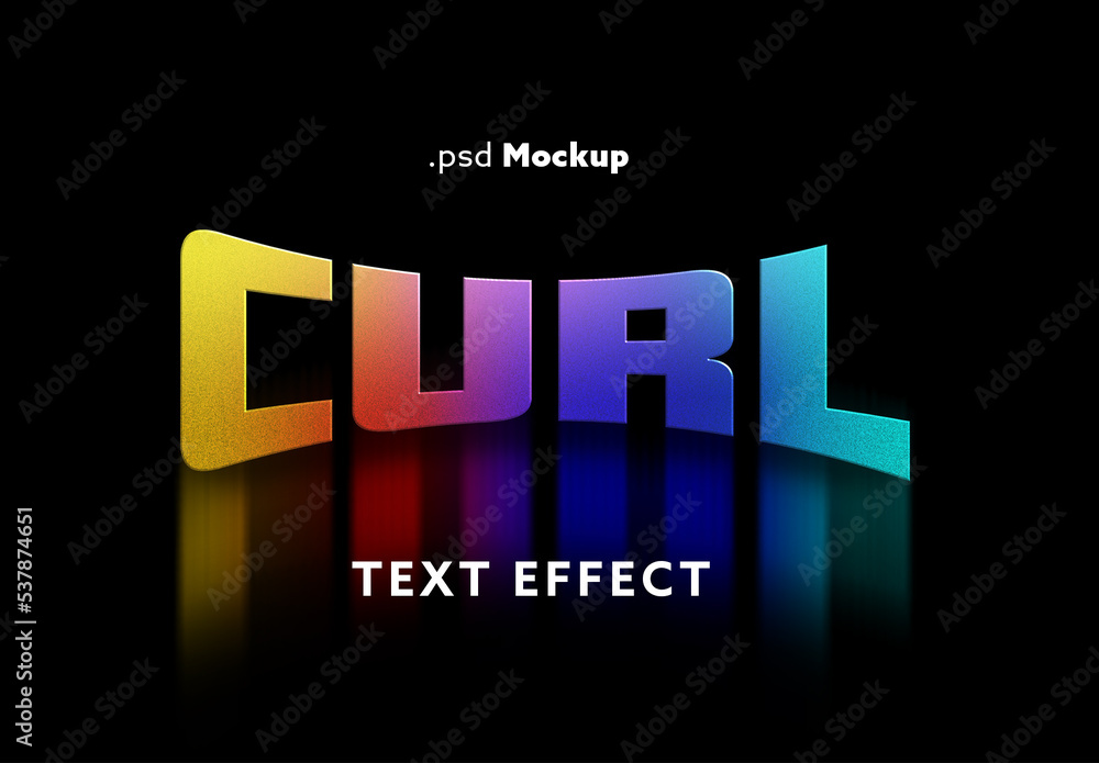 Curl Text Effect Stock Template | Adobe Stock