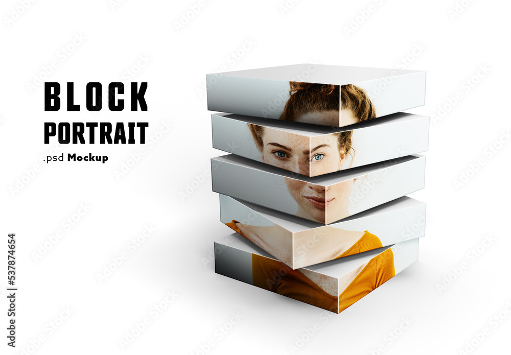 Block Portrait Mockup Stock Template | Adobe Stock