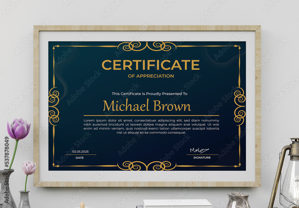 Merit Certificate Layout Stock Template | Adobe Stock