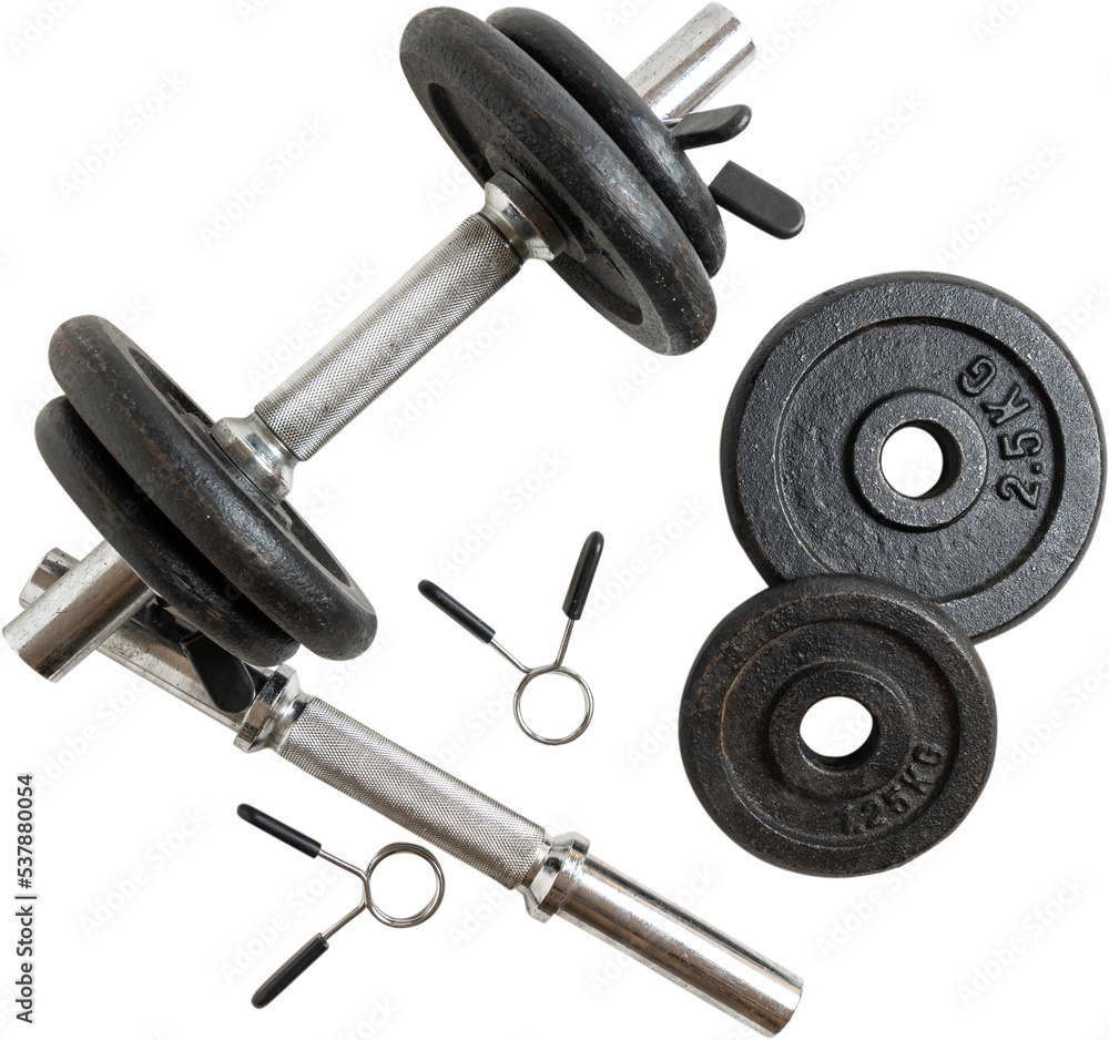 Dumbbells top view Stock Photo | Adobe Stock