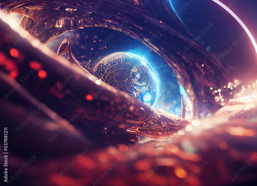 Quantum Physics - Nuclear Fusion, 3d representation Stock Illustration ...