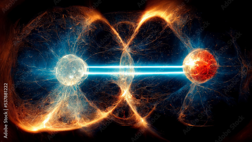 Quantum Nuclear Fusion Entanglement, 3d Representation Stock イラスト ... Quantum Nuclear Fusion Entanglement, 3d Representation Stock イラスト ...