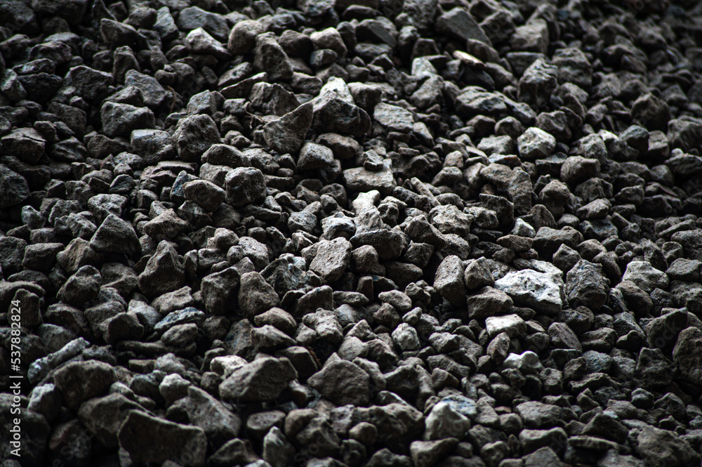 Gray small rocks ground texture. black small road stone background ...