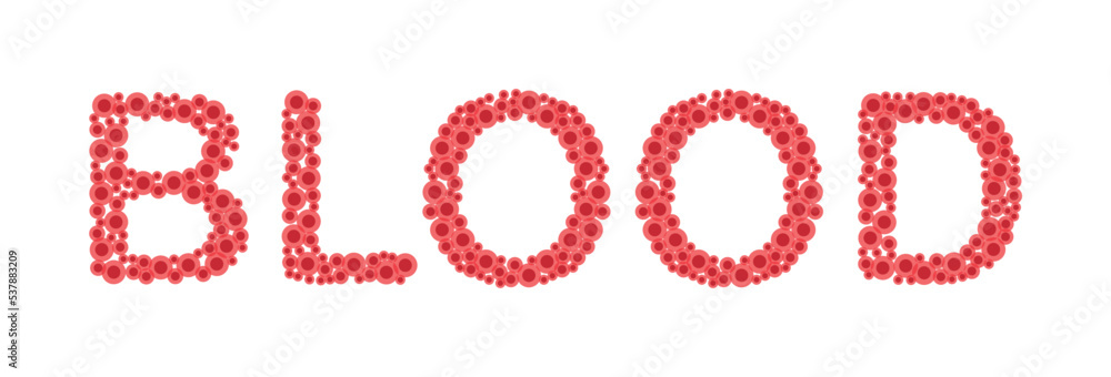 blood word with blood cells. Vector illustration. Stock Vector | Adobe ...