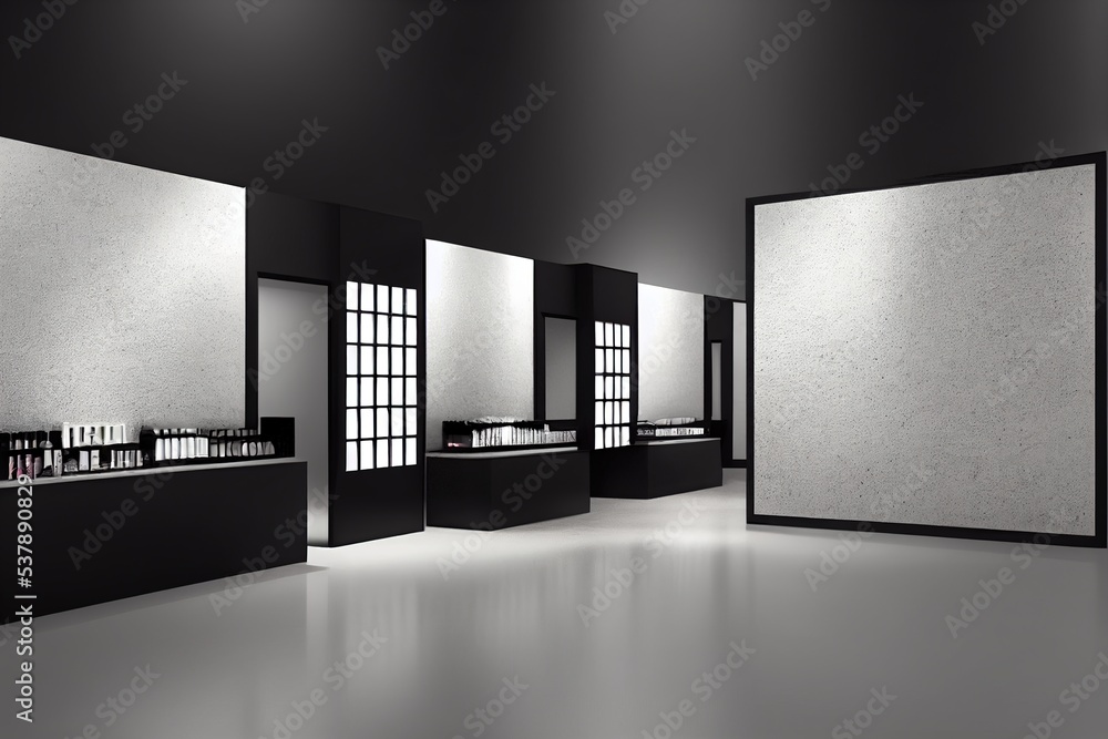 Natural beauty podium backdrop with concrete wall for cosmetic product ...