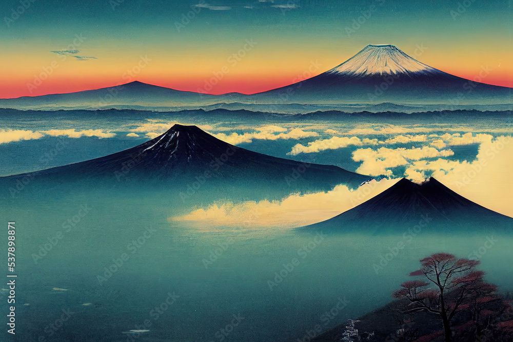 Winter Atmosphere of Mount Fuji and Lake Ashi from Hakone, Kanagawa ...