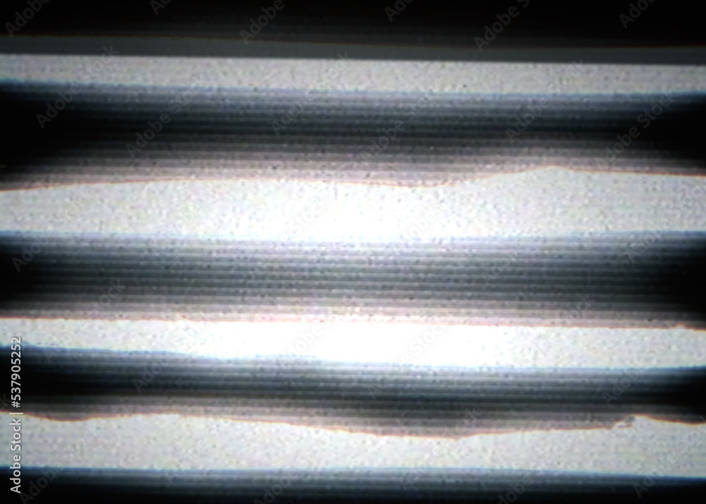 Intentional distortion and noise: the screen of an old VHS player ...