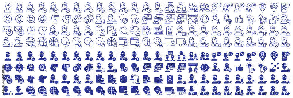 Collection of icons related to User profile and avatar, including icons ...
