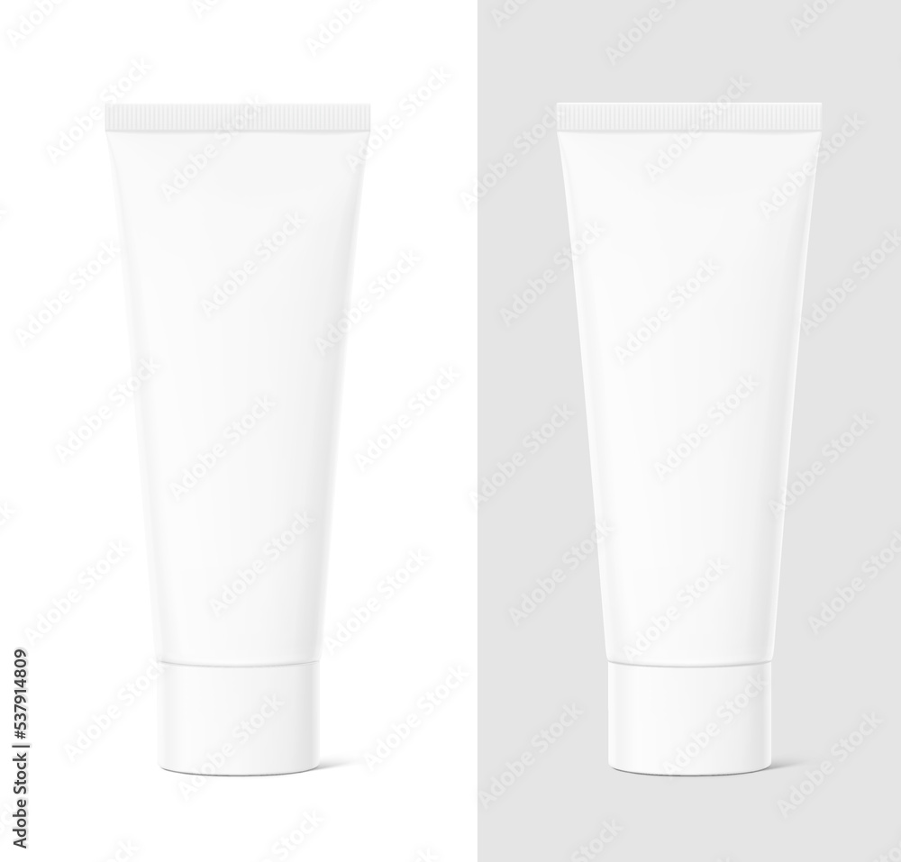 Realistic plastic tube with screw cap mockup. Vector illustration ...